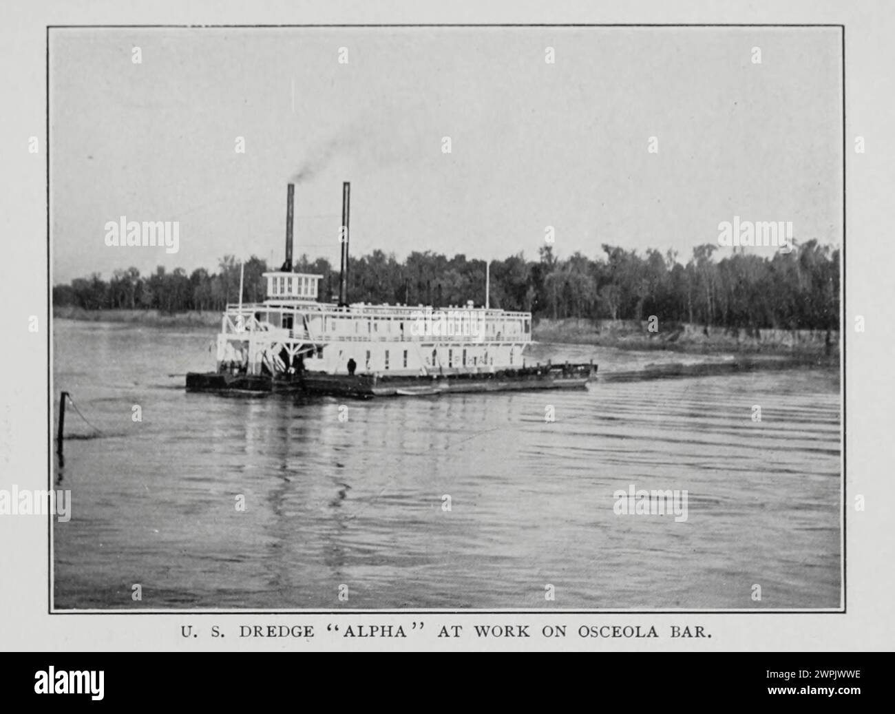 U. S. DREDGE ' ALPHA ' AT WORK ON OSCEOLA BAR from the Article THE ...