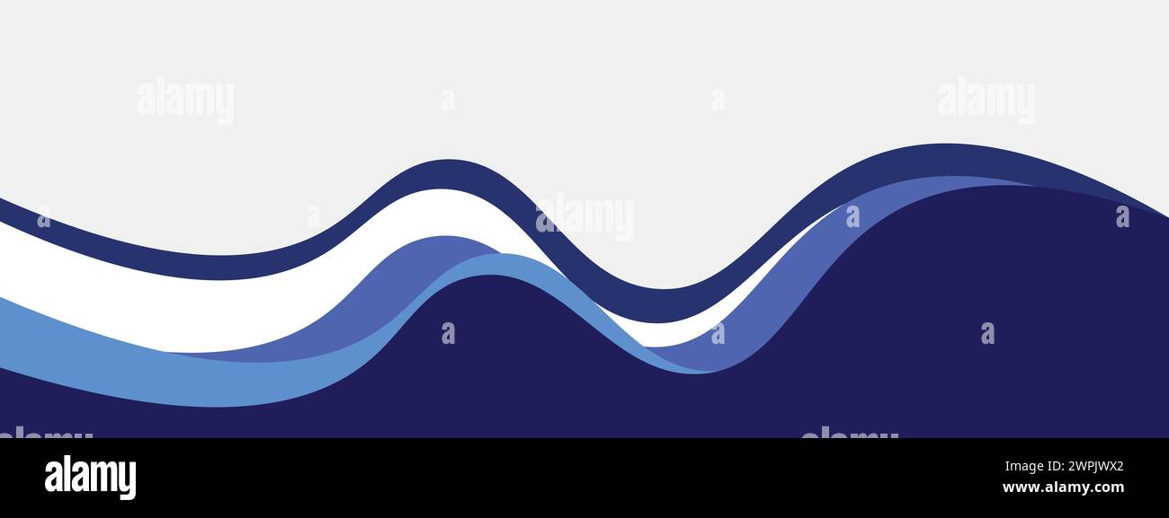 Abstract blue gradient banner template with dynamic background curve ...