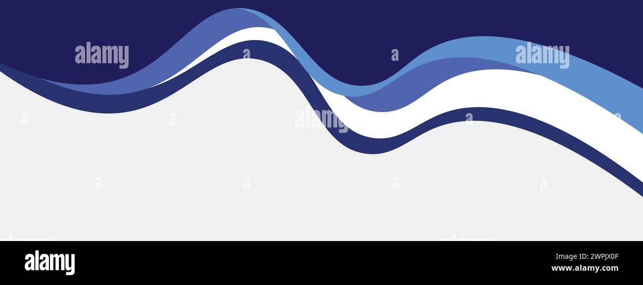 Abstract blue gradient banner template with dynamic background curve ...