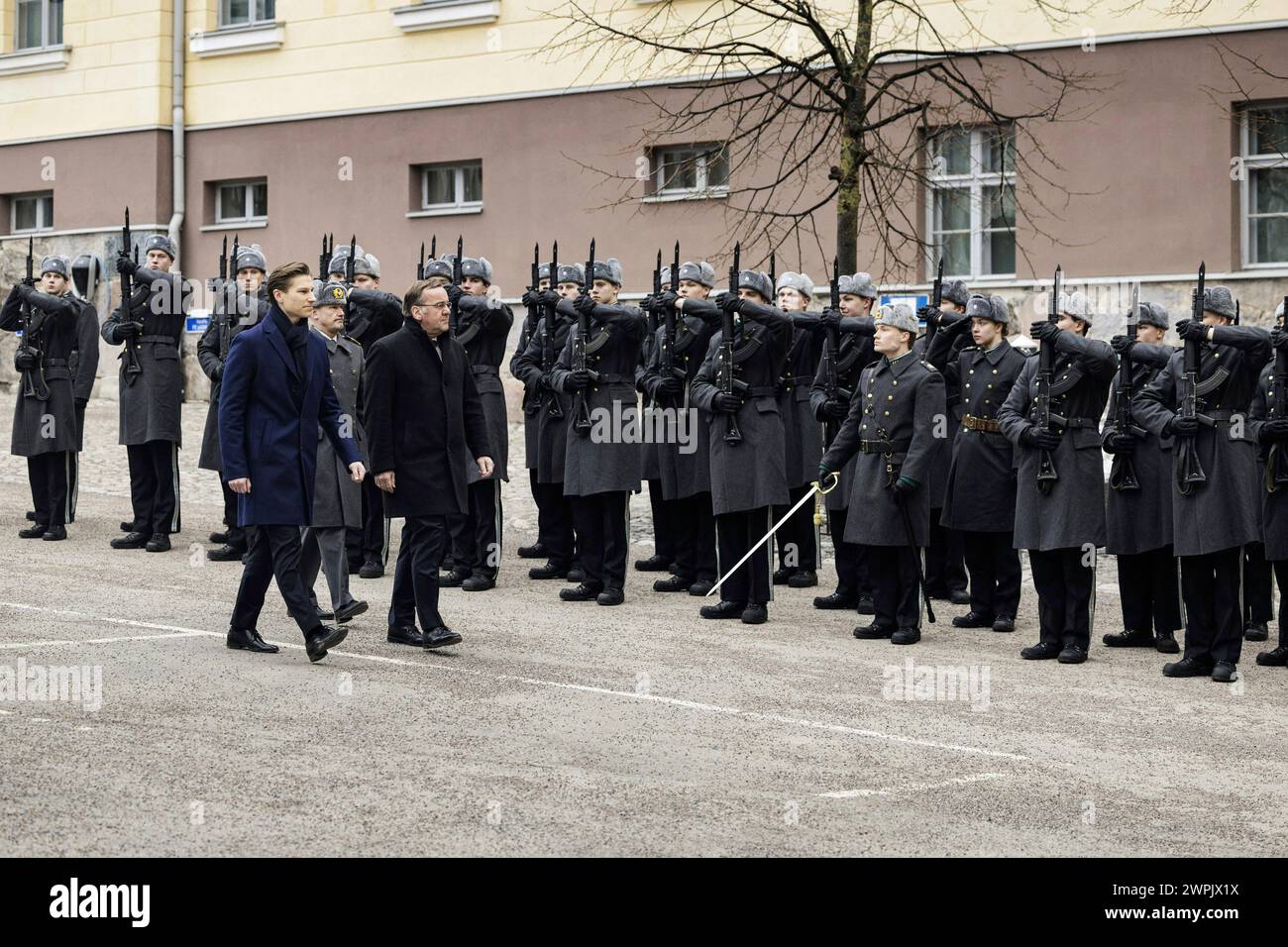 Finnish Defense Minister Antti Häkkänen, left, and his German ...