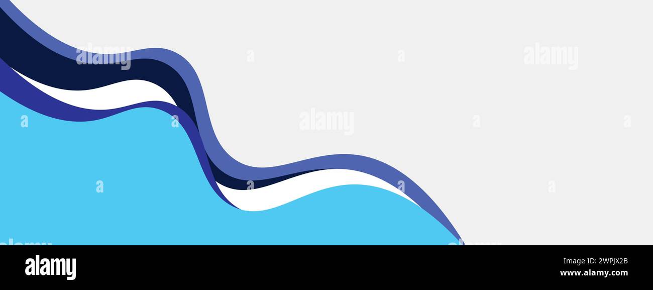 Abstract blue gradient banner template with dynamic background curve ...