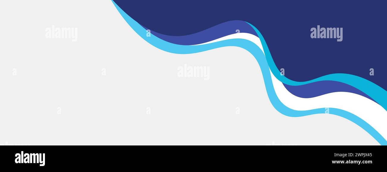 Abstract blue gradient banner template with dynamic background curve ...