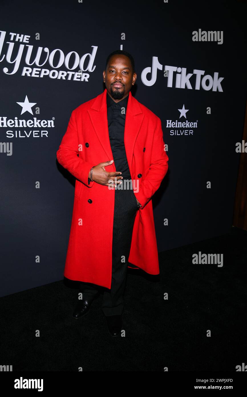 Aml Ameen walking on the red carpet at the The Hollywood Reporter ...