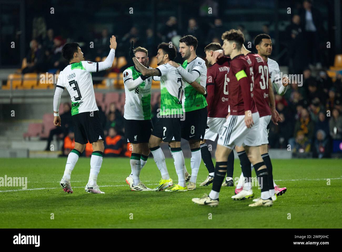 PRAGUE, CZECH REPUBLIC - MARCH 7: Liverpool players celebrate during ...