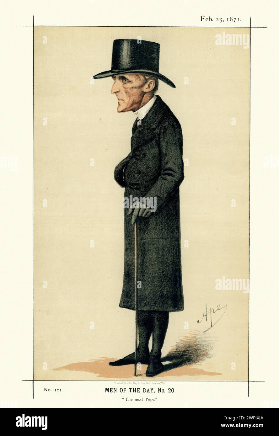 Victorian caricature of Henry Edward Manning, an English Roman Catholic ...