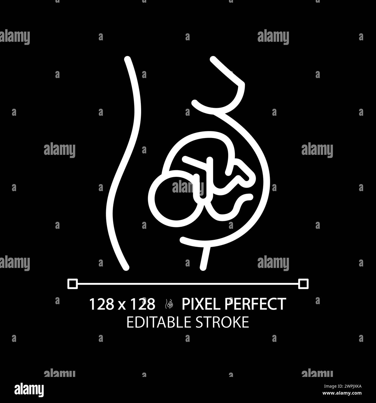 Pregnancy White Linear Icon For Dark Theme Stock Vector Image And Art Alamy