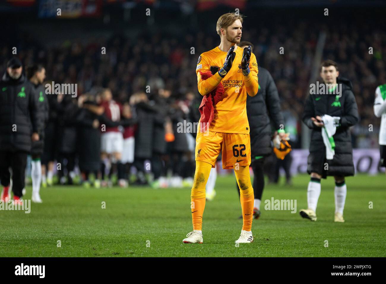 PRAGUE, CZECH REPUBLIC - MARCH 7: Caoimhin Kelleher of Liverpool during ...