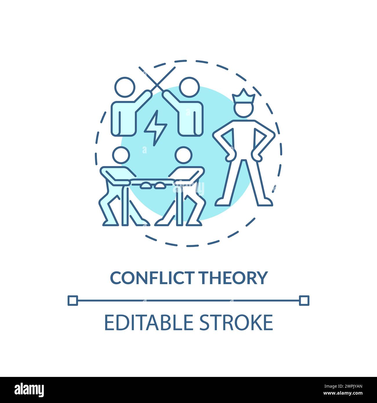Conflict Theory Soft Blue Concept Icon Stock Vector Image And Art Alamy