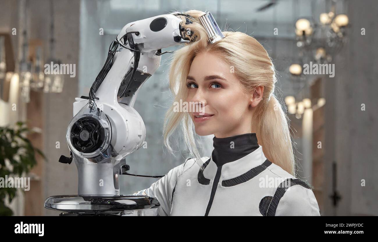 KI generiert, Roboter, künstliche Intelligenz, moderne Technik ...