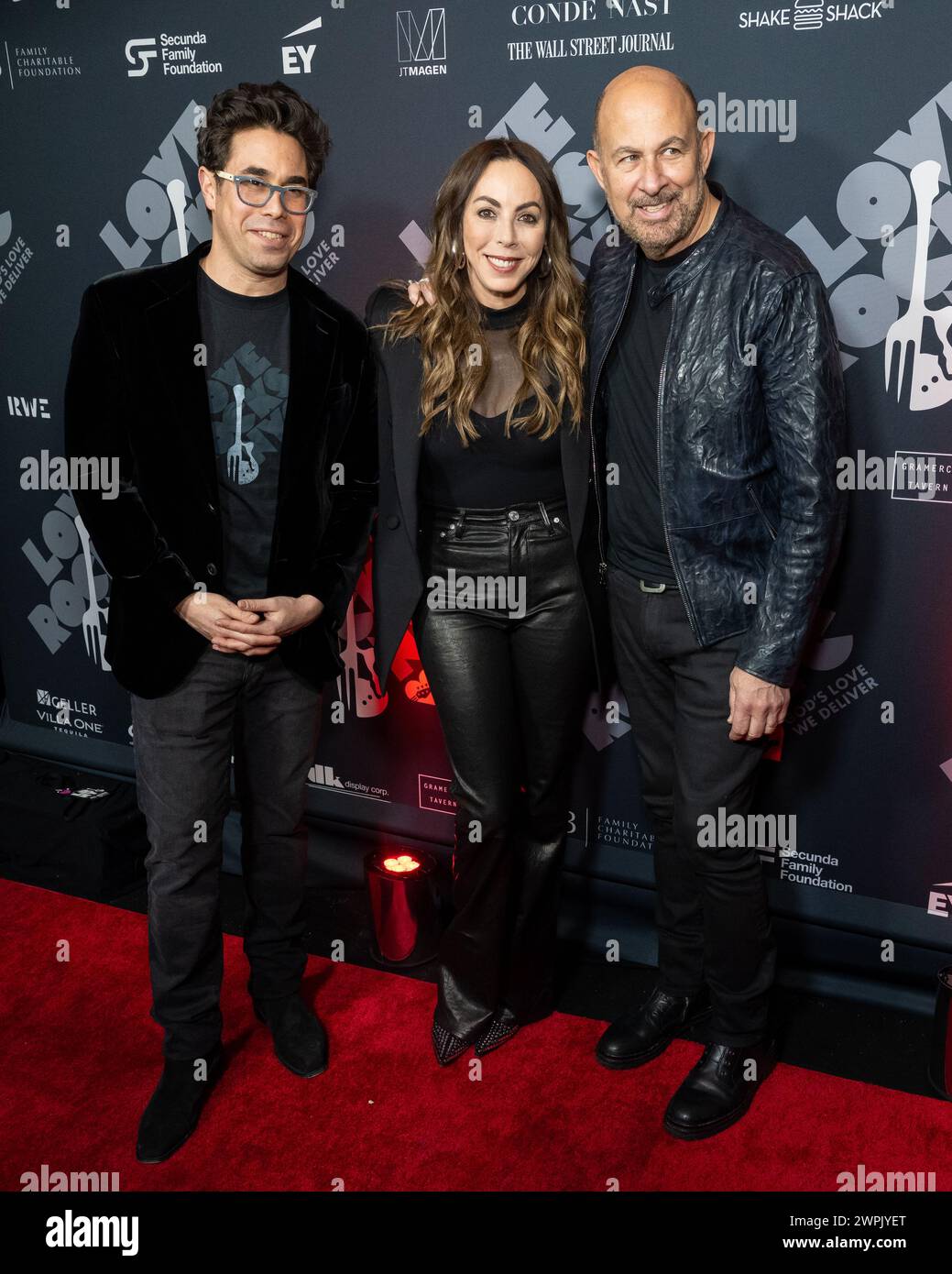 New York, USA. 07th Mar, 2024. (L-R) Greg Williamson, Nicole Richter, and John Varvatos arrive ...