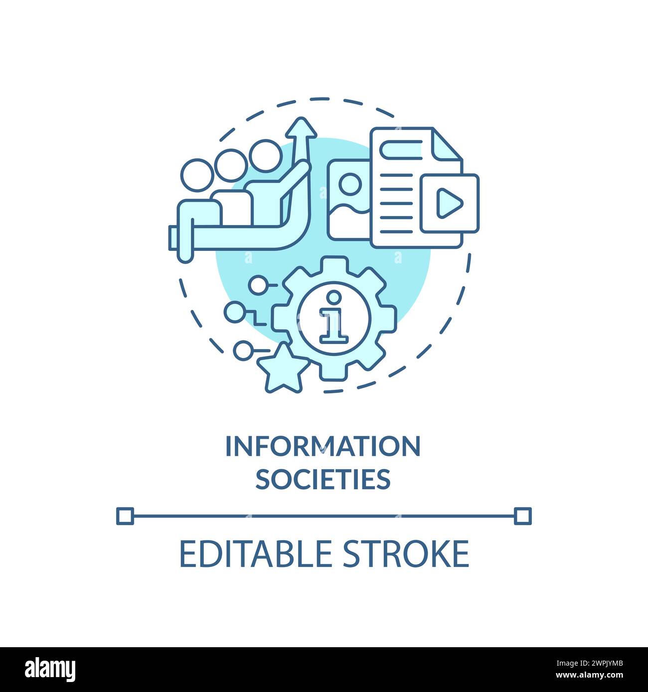 Information societies soft blue concept icon Stock Vector Image & Art ...