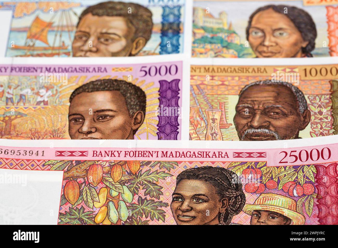 Malagasy money - ariary a business background Stock Photo - Alamy