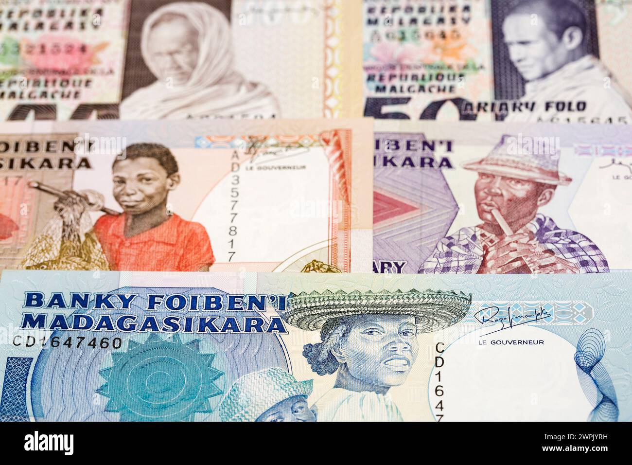 Old Malagasy money - ariary a business background Stock Photo - Alamy