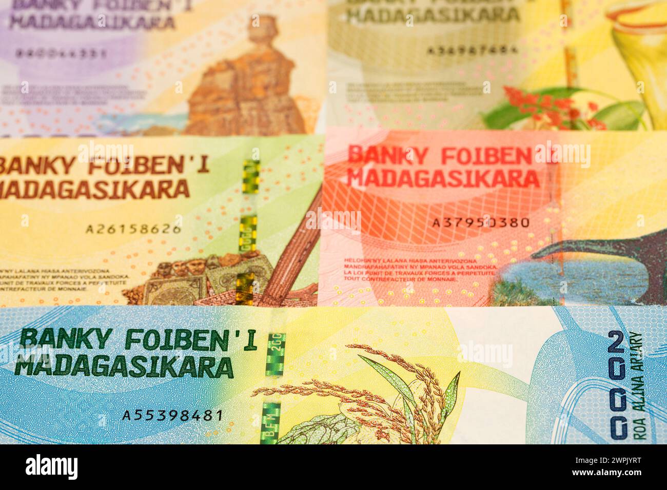 Malagasy money - ariary a business background Stock Photo - Alamy