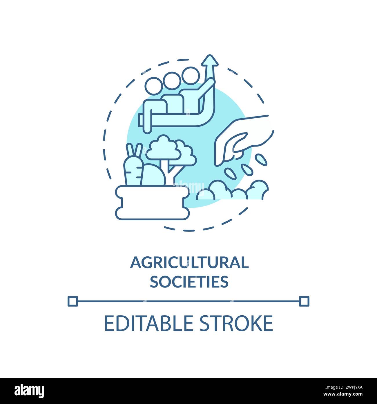 Agricultural society soft blue concept icon Stock Vector Image & Art ...