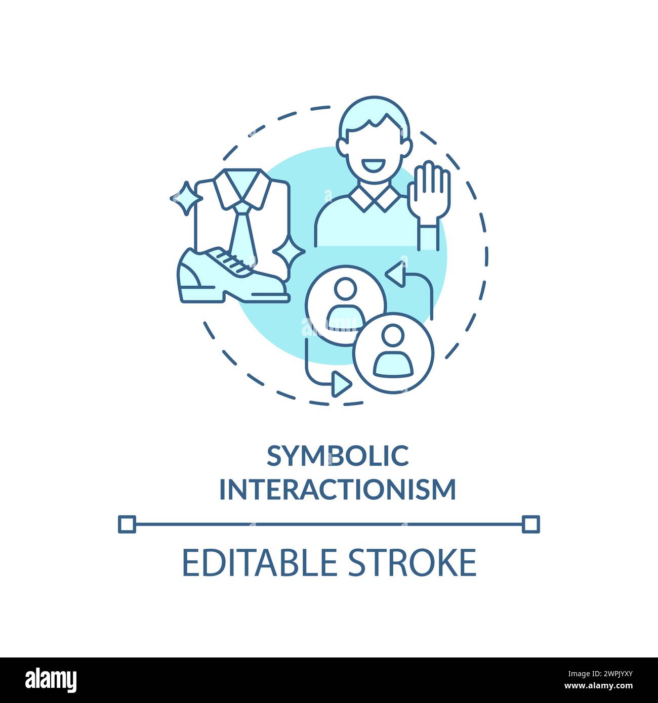 Symbolic Interactionism Soft Blue Concept Icon Stock Vector Image And Art
