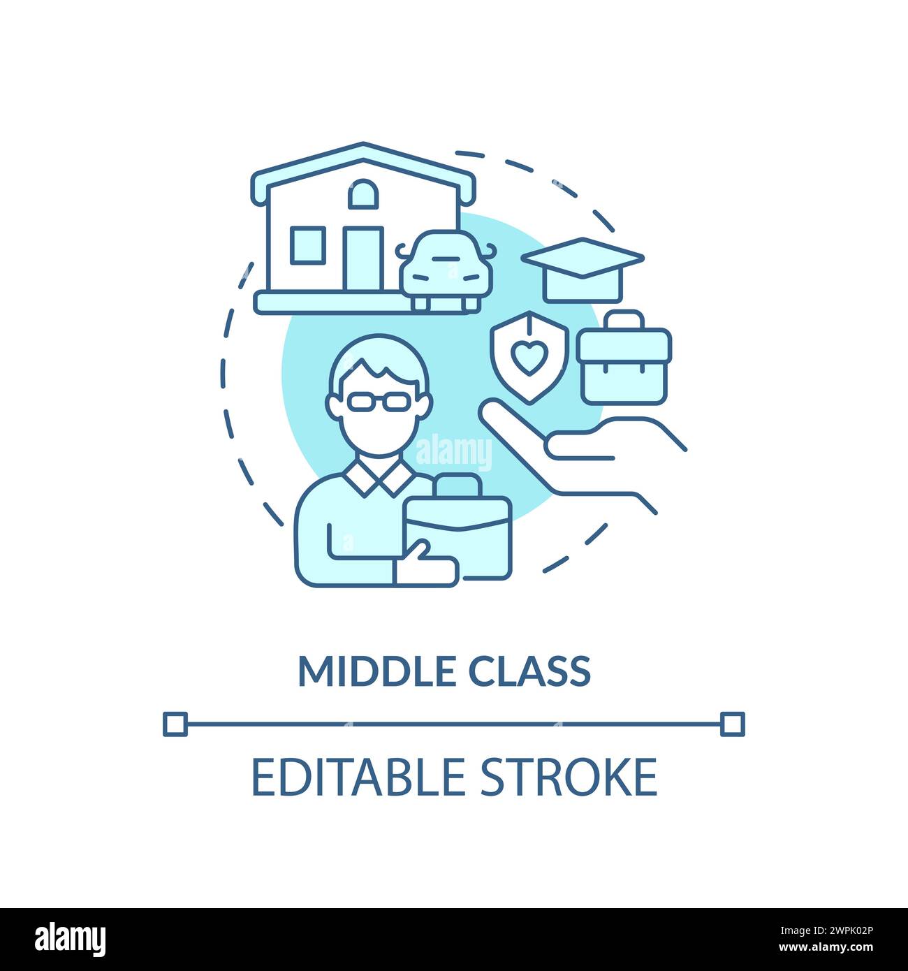 Middle Class Soft Blue Concept Icon Stock Vector Image And Art Alamy