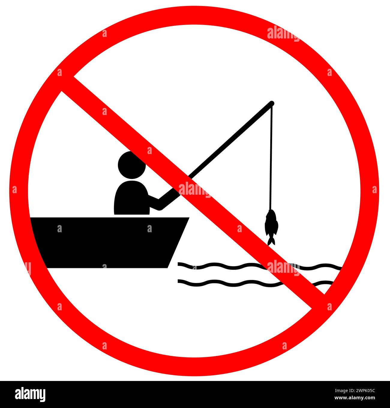 Fishing warning sign Cut Out Stock Images & Pictures - Alamy