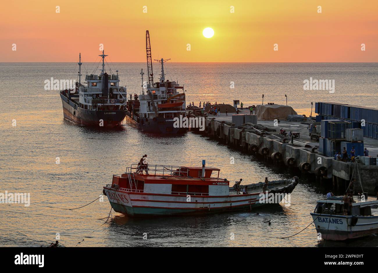 Basco, Philippines. March 7, 2024: Cargos in Basco, capital of Batanes ...