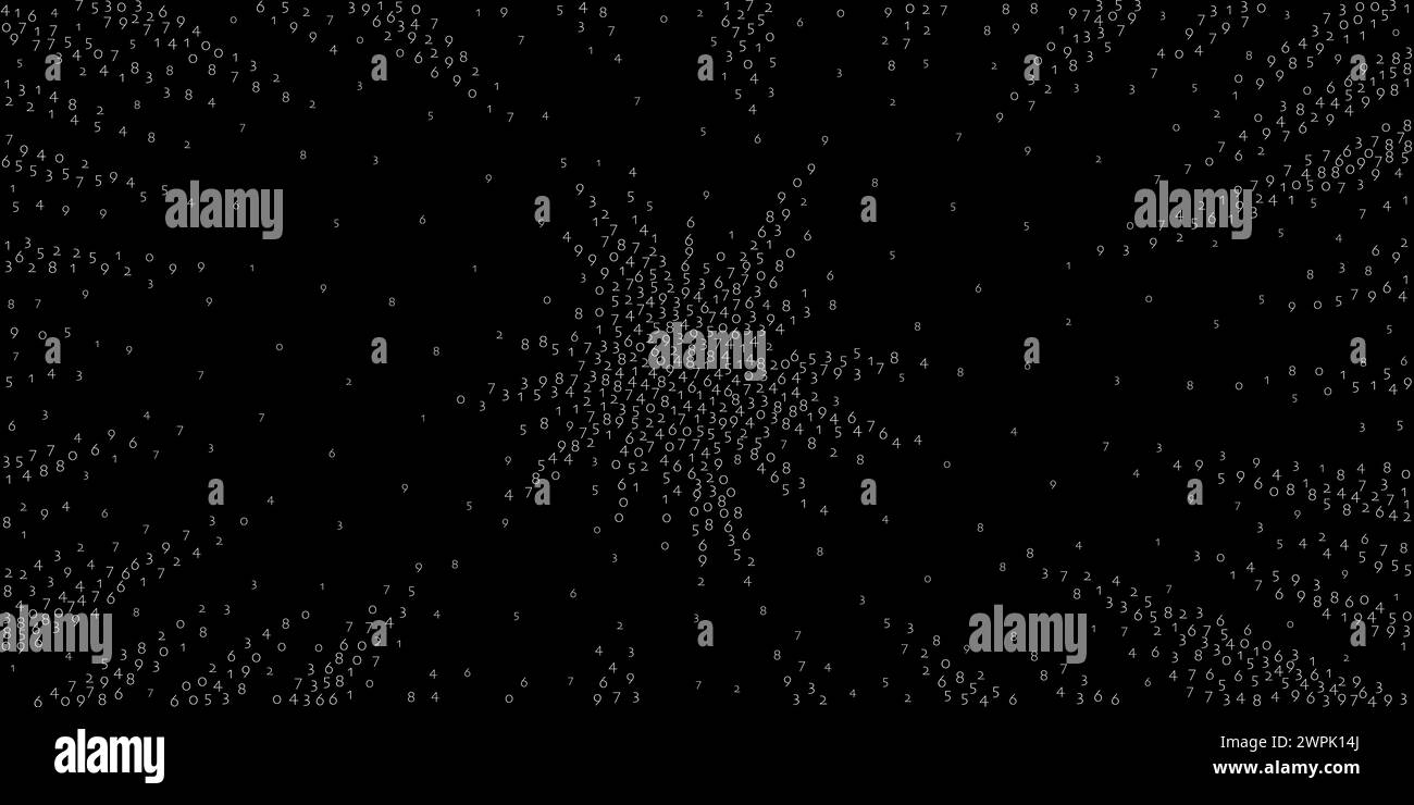 Floating binary code numbers in Black and White Stock Photos & Images ...