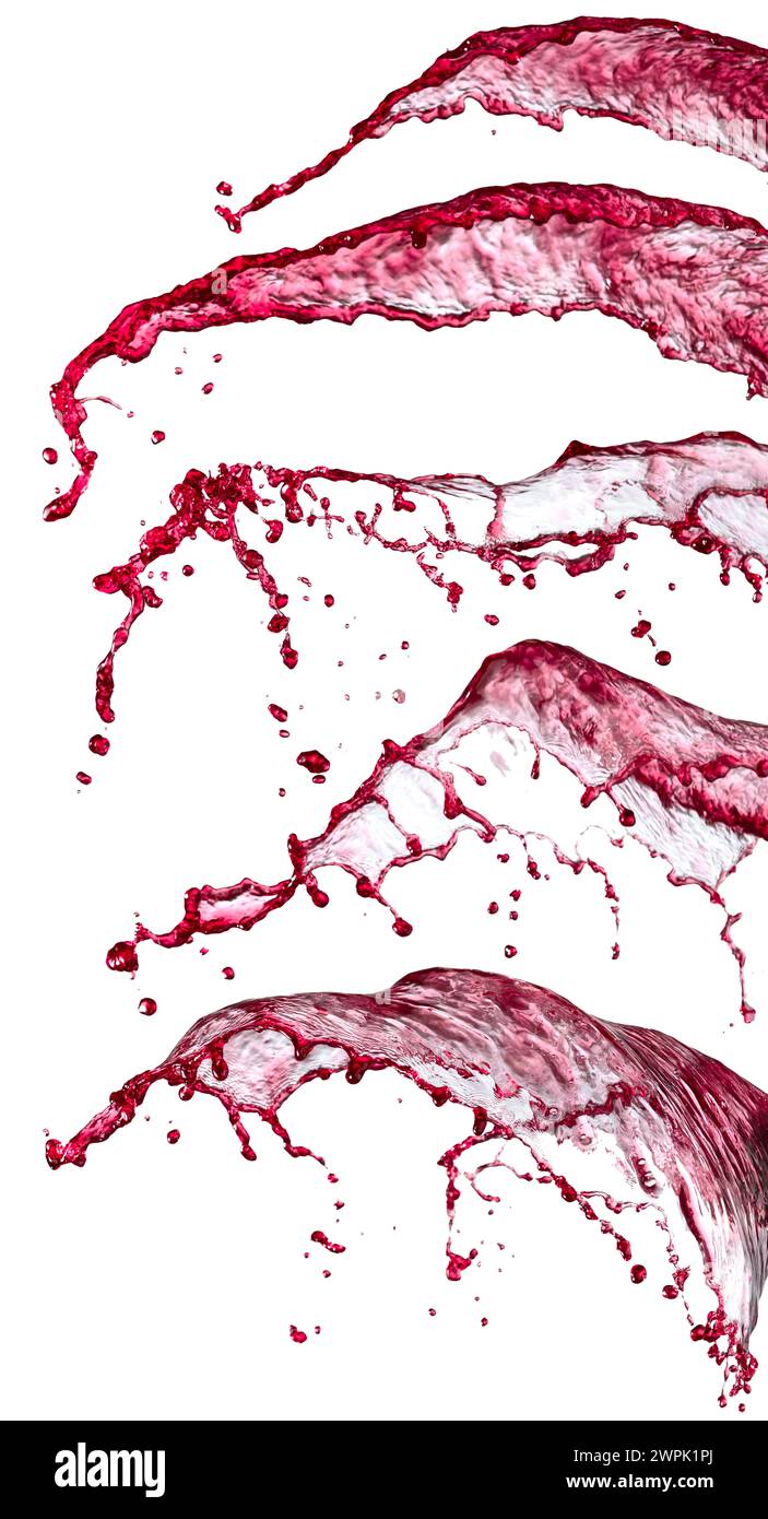 Red wine splashes set isolated on a white background Stock Photo - Alamy