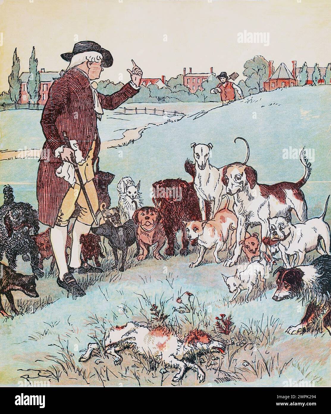 Mad Dog a poem by Oliver Goldsmith illustrated by Randolph Caldecott ...
