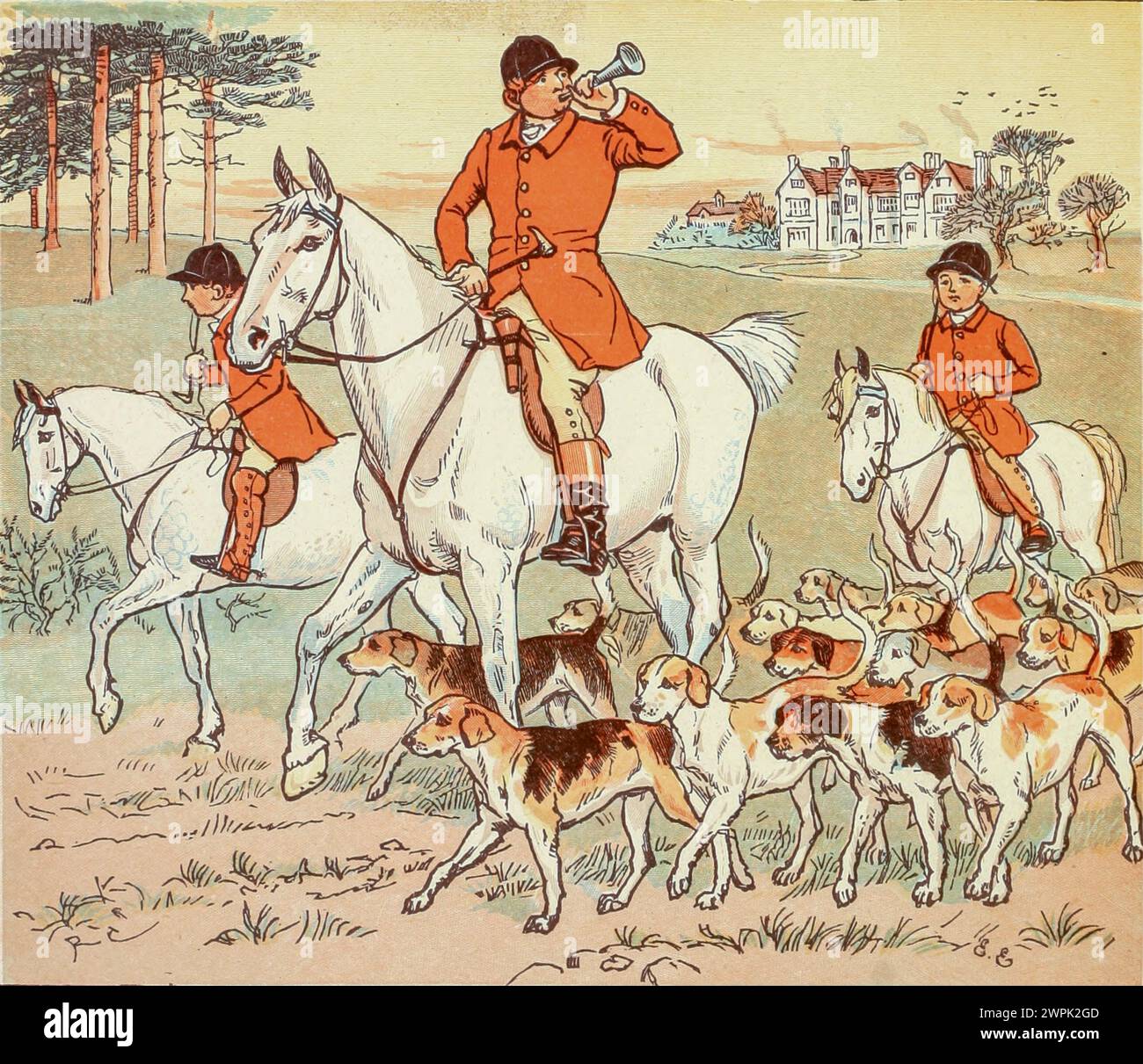 The fox jumps over the parson's gate by Randolph Caldecott Stock Photo ...
