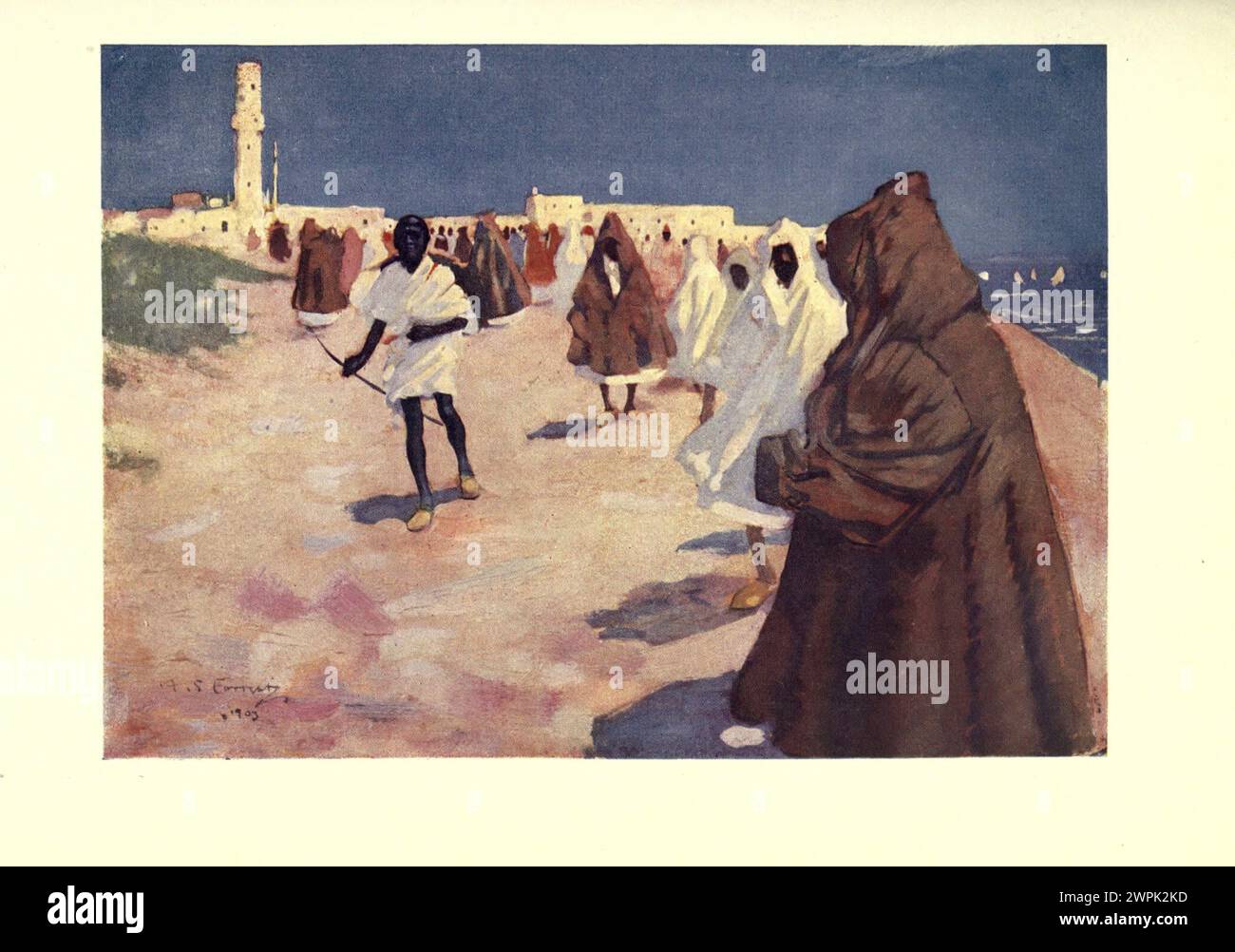 A Street, Tangier Morocco Painted by A. S. (Archibald Stevenson ...
