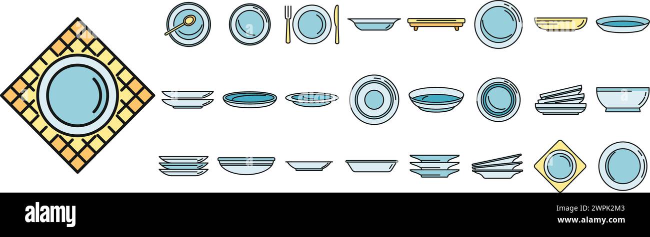 Round tray stack Stock Vector Images - Alamy