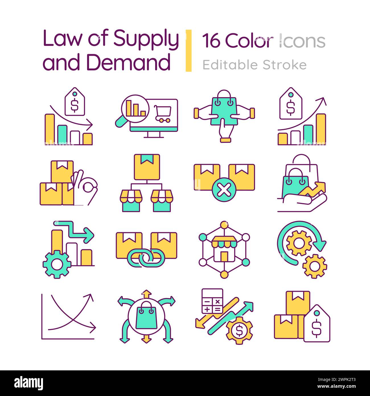 Market economics principles RGB color icons set Stock Vector Image & Art - Alamy