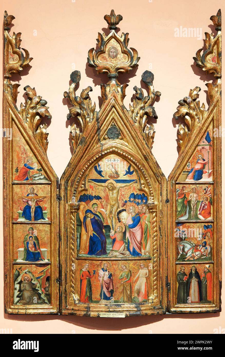 "Portable Triptych with a Central Crucifixion", 1370-1375, Lorenzo Veneziano, Thyssen Bornemisza ...