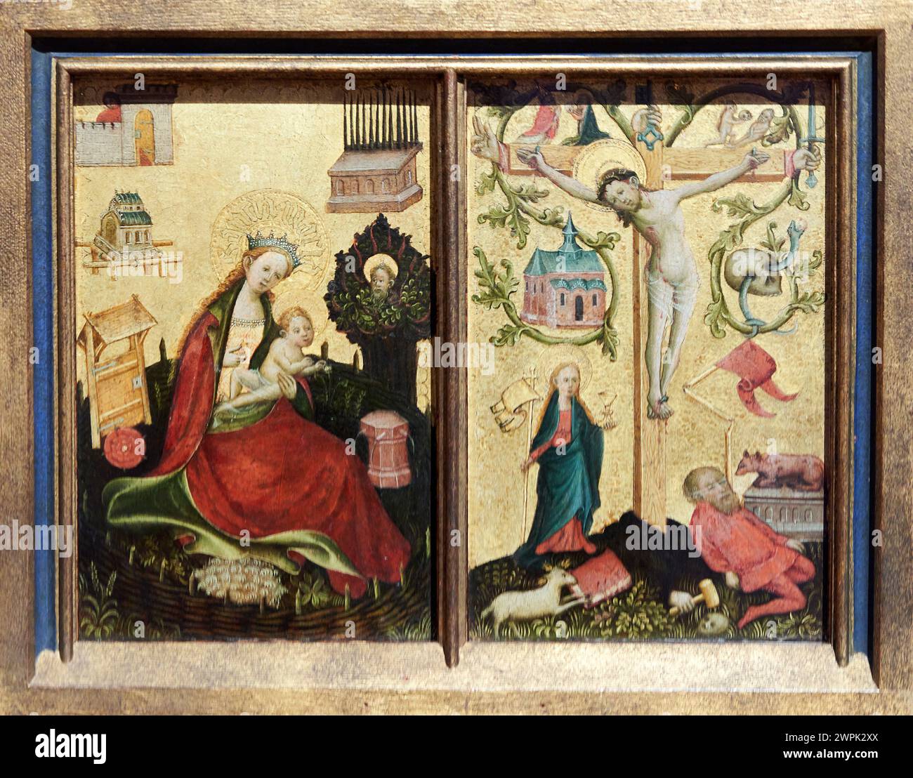 Christ on the cross as redemptor mundi right wing hi-res stock ...