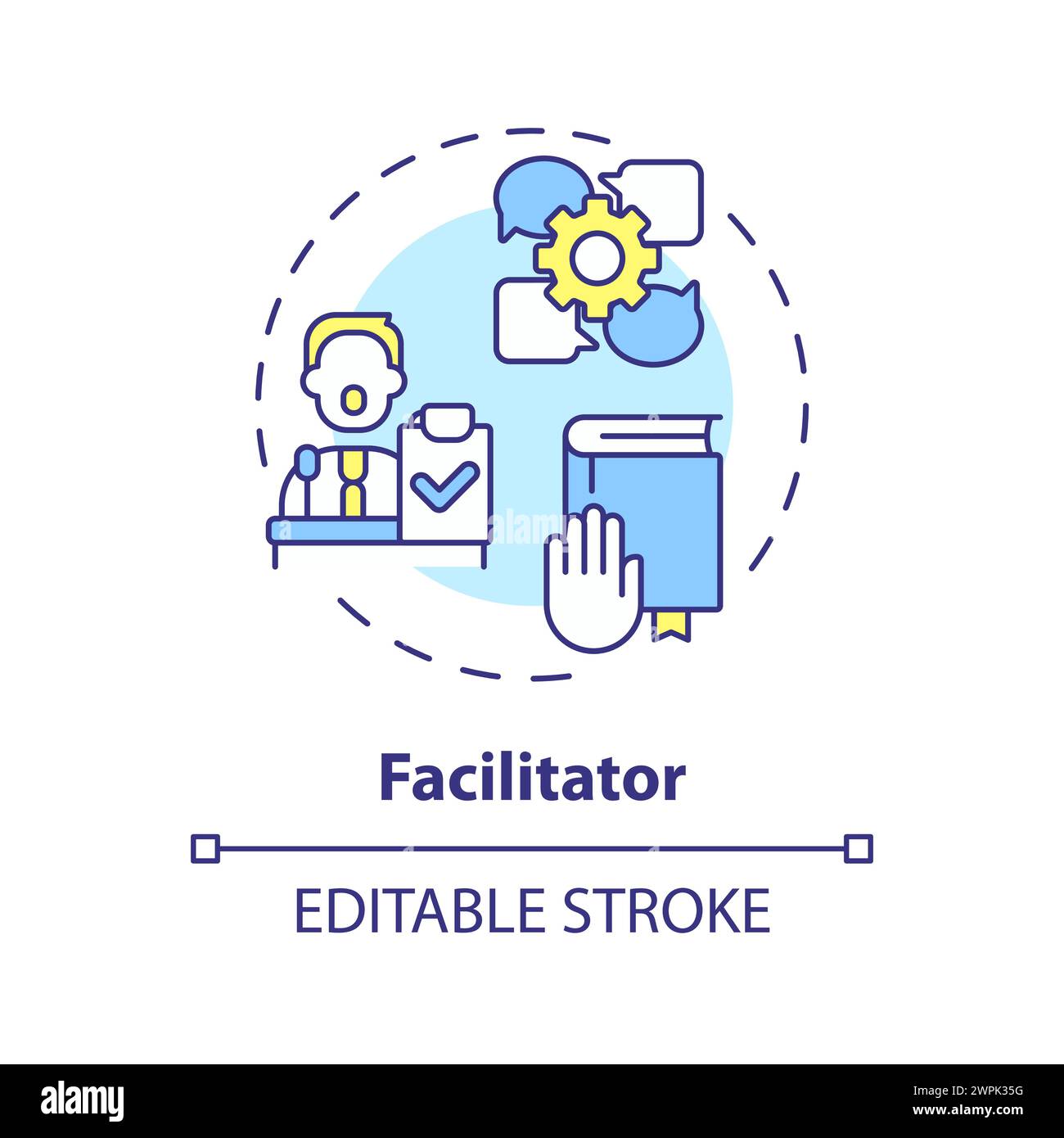 Facilitator multi color concept icon Stock Vector Image & Art - Alamy