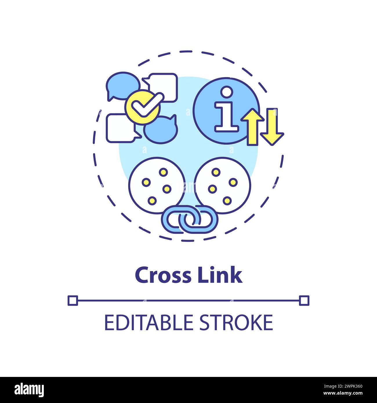 Cross link multi color concept icon Stock Vector Image & Art - Alamy