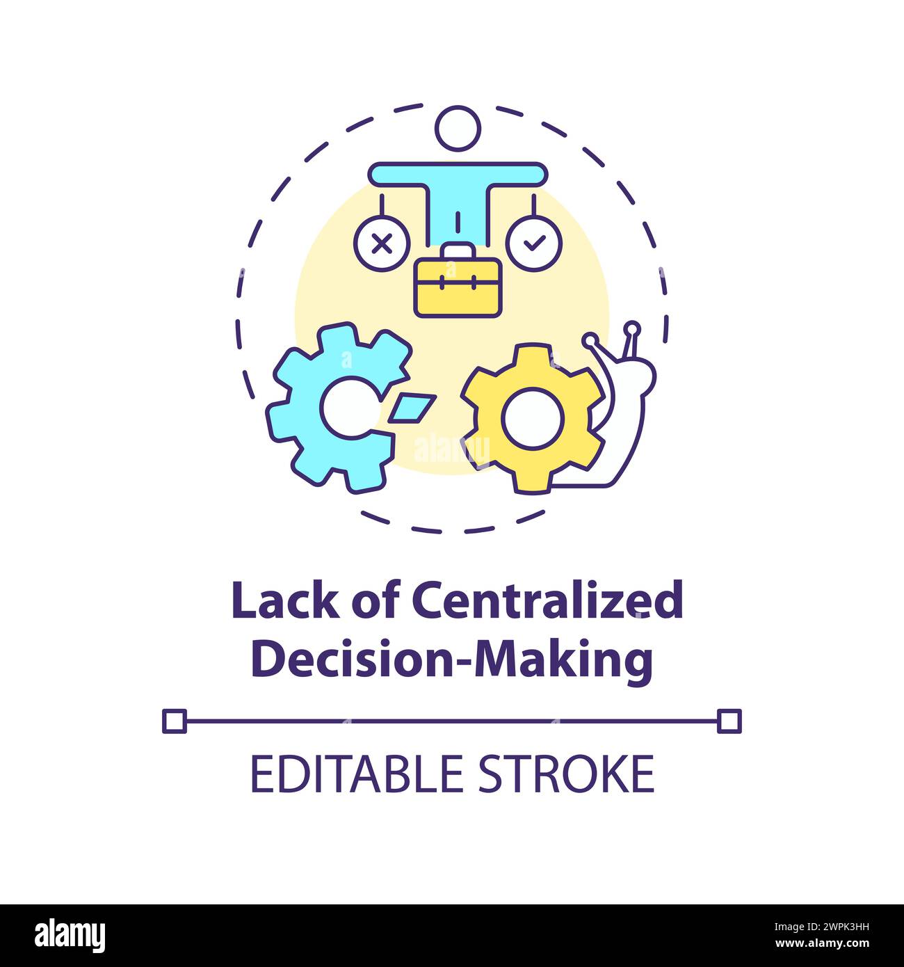 Centralized decision-making lack multi color concept icon Stock Vector ... Centralized decision-making lack multi color concept icon Stock Vector ...