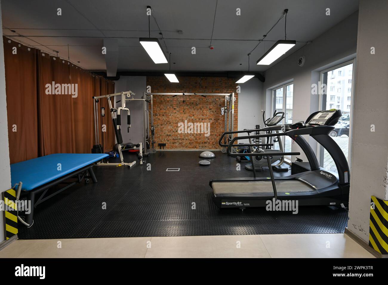 LVIV, UKRAINE - MARCH 7, 2024 - A gym is pictured at the recently ...