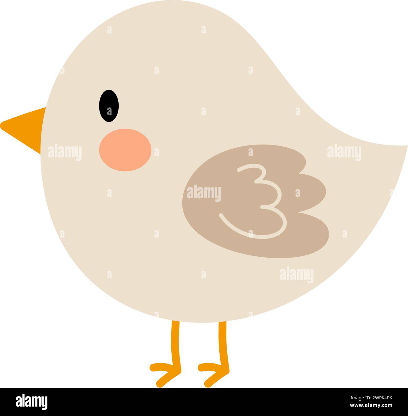 Cute lovable little bird. Cartoon illustration in childish style for ...