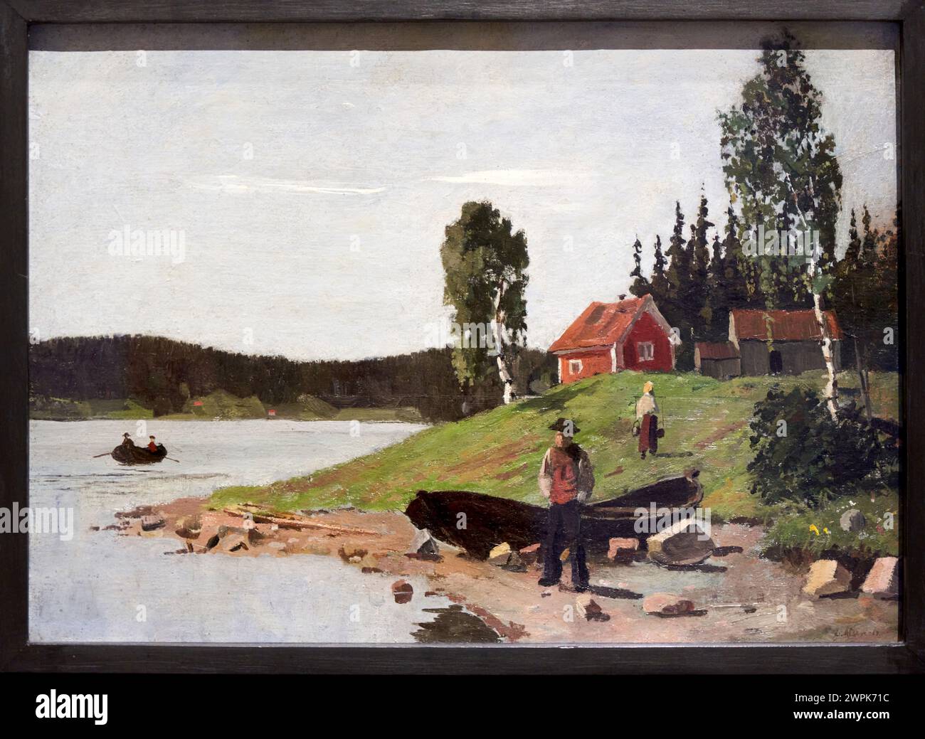 Edvard Munch, Loten, 1863-Ekely, 1944, Bay with Boat and House, 1881 ...