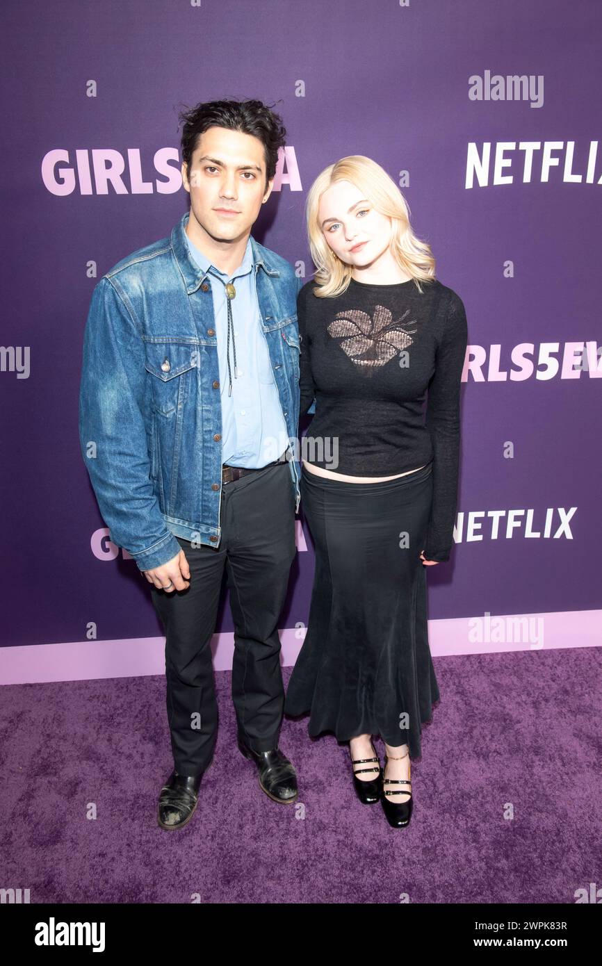 New York, United States. 07th Mar, 2024. Morgan Lily (R) and guest ...