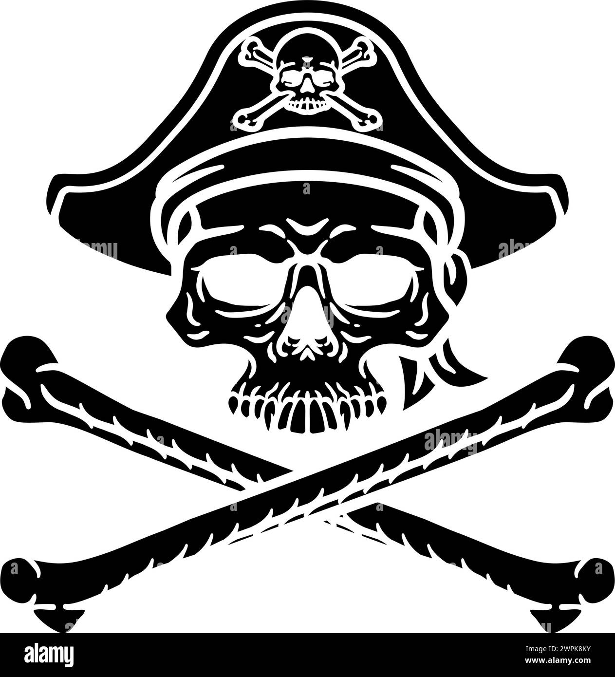 Pirate Hat Skull and Crossbones Cartoon Stock Vector Image & Art - Alamy