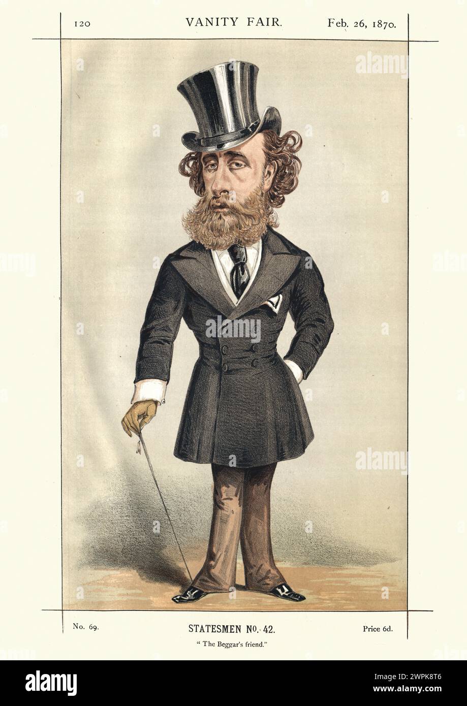Vintage engraving of John Townshend, 5th Marquess Townshend. The Beggar ...