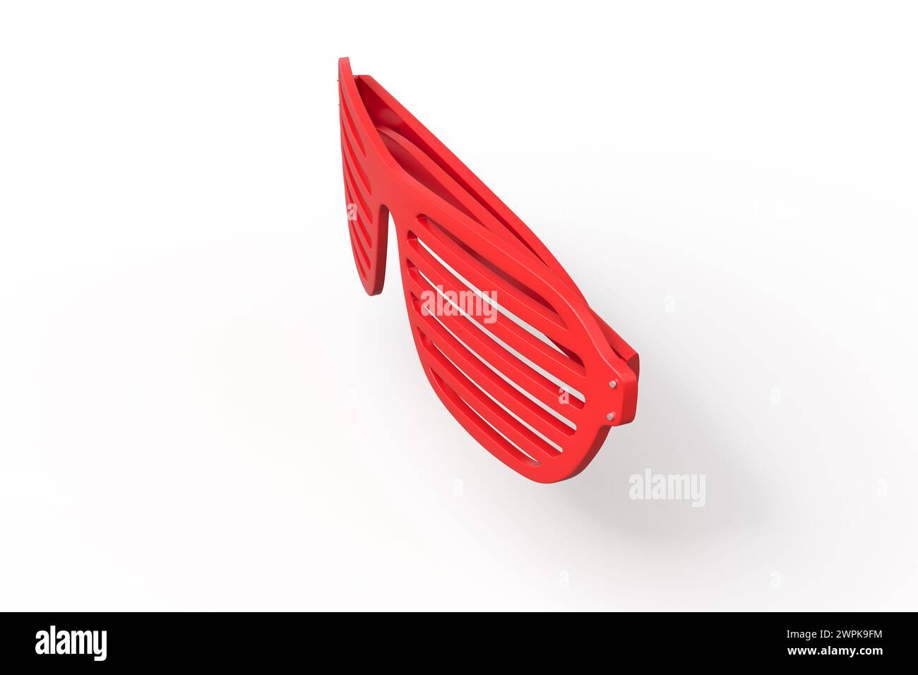 Red shutter shades on white background Stock Photo - Alamy
