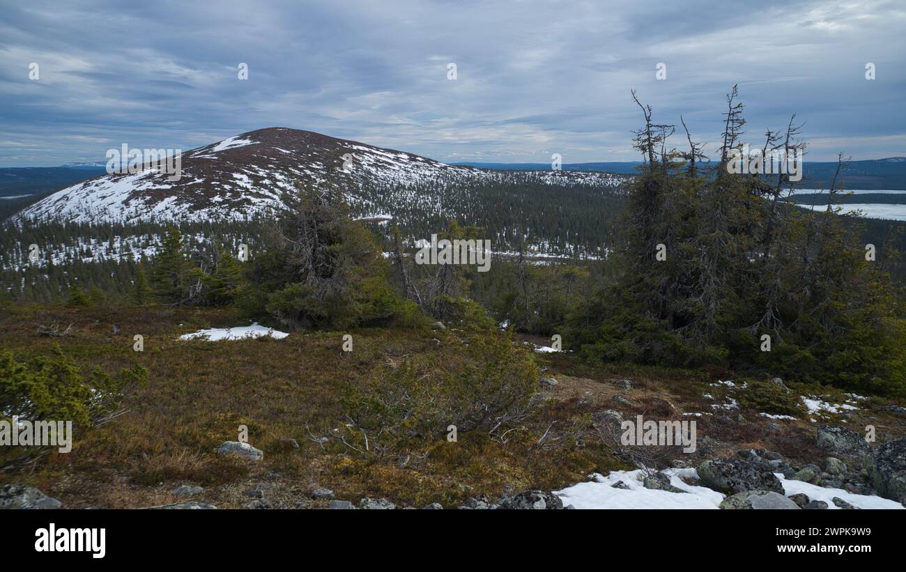 Keimiötunturi fell seen from Sammaltunturi fell in Pallas-Yllästunturi ...