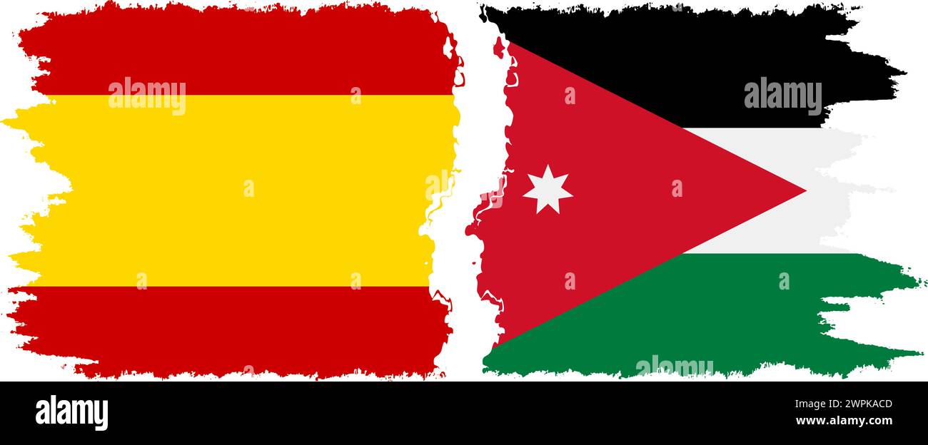 Jordan and Spain grunge flags connection, vector Stock Vector Image ...