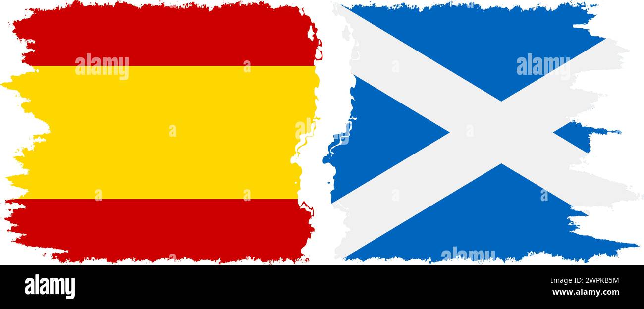 Scotland and Spain grunge flags connection, vector Stock Vector Image ...
