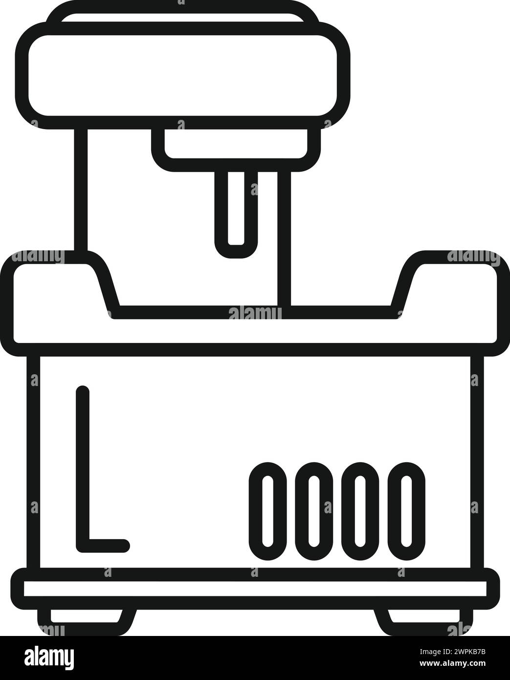 Numerical Cnc Machine Icon Outline Vector Tool Industry Beam Laser Control Stock Vector Image