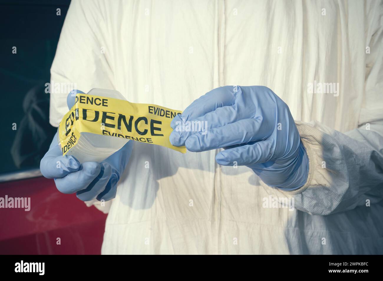 Crime scene investigation - collecting of evidences of soil samples on ...