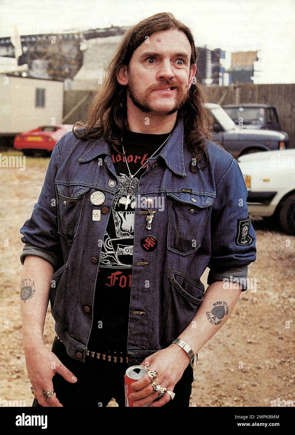The bassplayer and founder of Motörhead at Castle Donington 1982 Stock ...