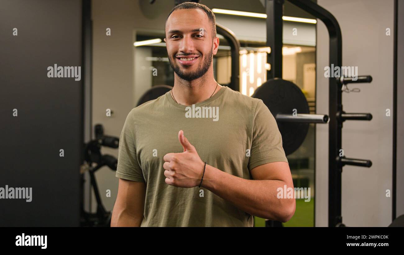 Bodybuilder African American man happy satisfied cool like perfect good ...