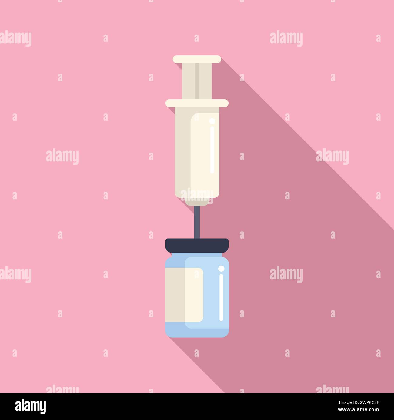 Syringe drug injection icon flat vector. Dose vaccination. Health ...